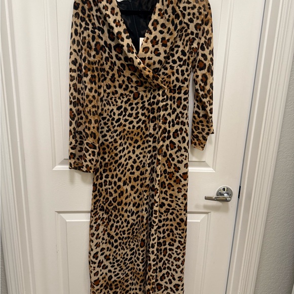 Zara | Dresses | Zara Leopard Print Long Sleeve Dress | Poshmark